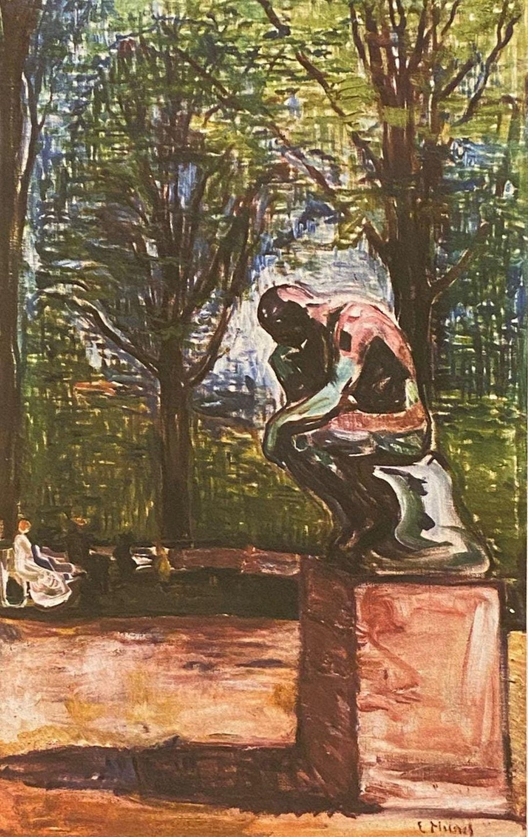 Edvard Munch "the Thinker" (1863 - 1944) Lithograph Signed Stamp ...