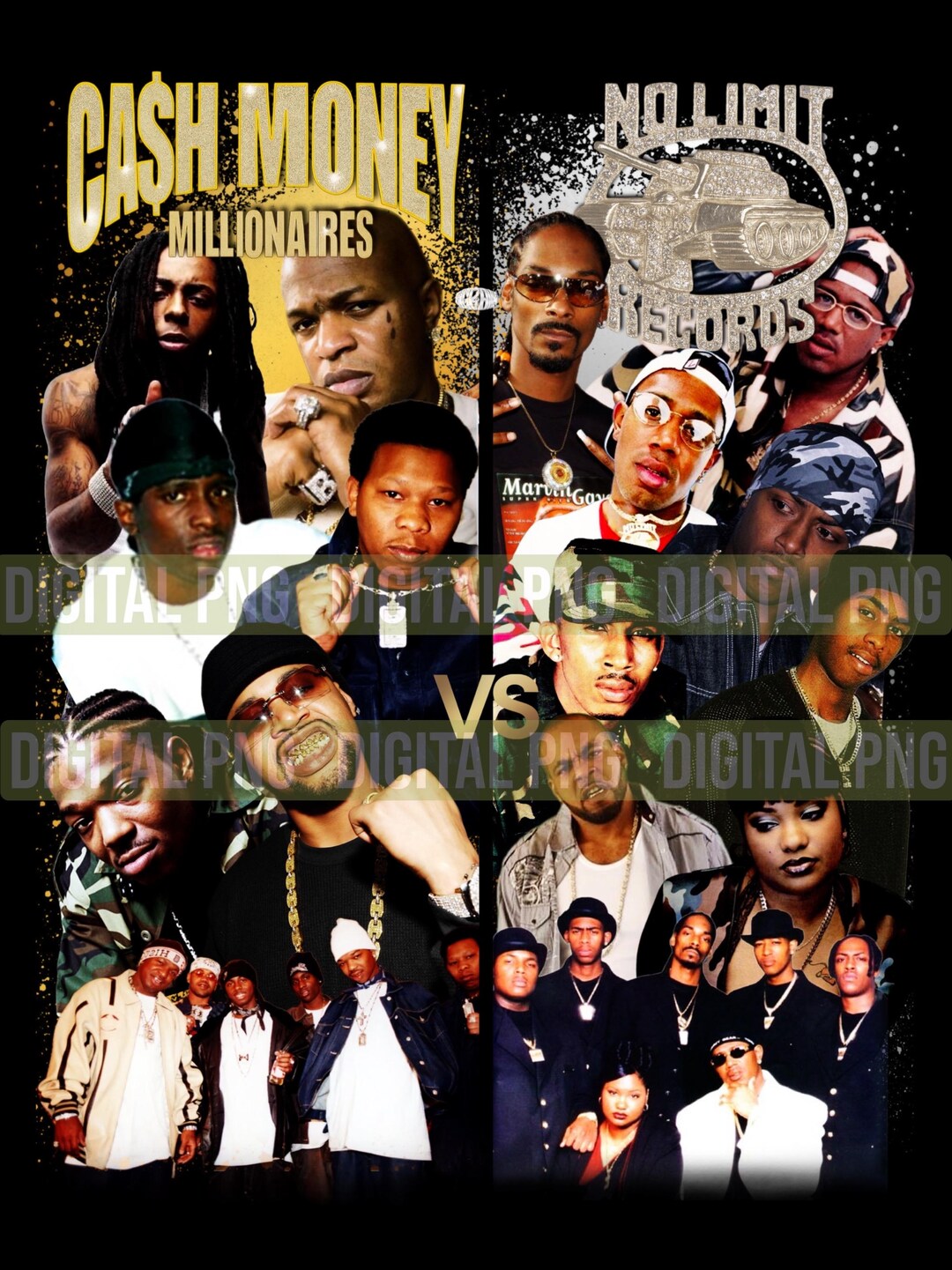 Cash Money Millionaires Vs No Limit Records Fan Art (digital PNG) - Etsy