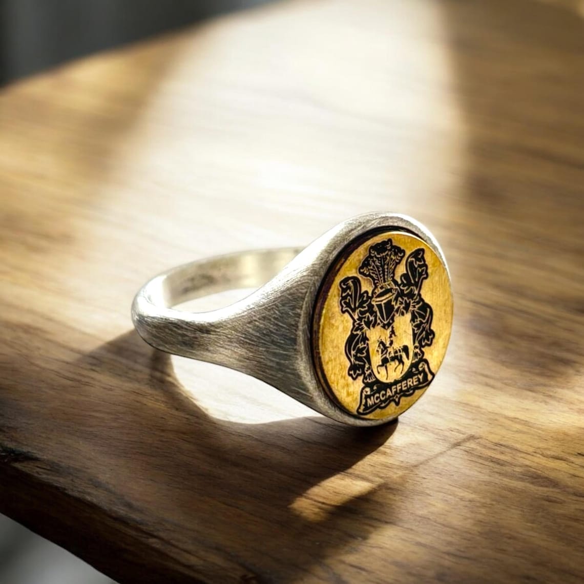 Coat of Arms Signet Ring, Family Crest Pinky Ring Men, Custom Clan ...