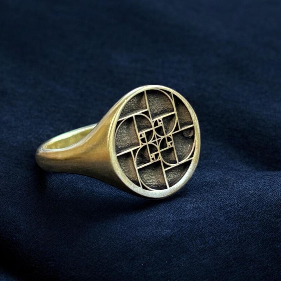 Fibonacci Ring, Golden Spiral Signet Ring, Fibonacci Swirl Jewelry ...