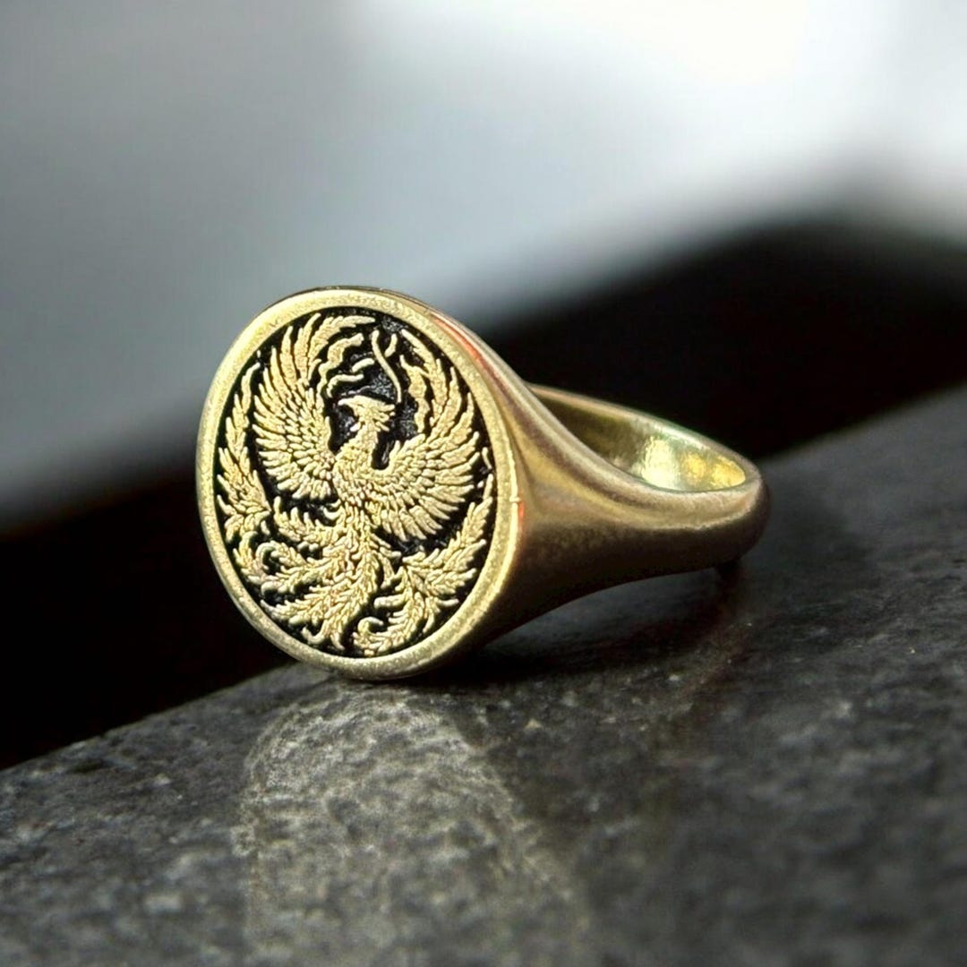 Sterling Silver Phoenix Ring – Rebirth and Transformation Signet Ring ...