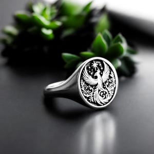 Phoenix Ring, Legendary Rising Signet Ring Women, Mythologic Simurg ...