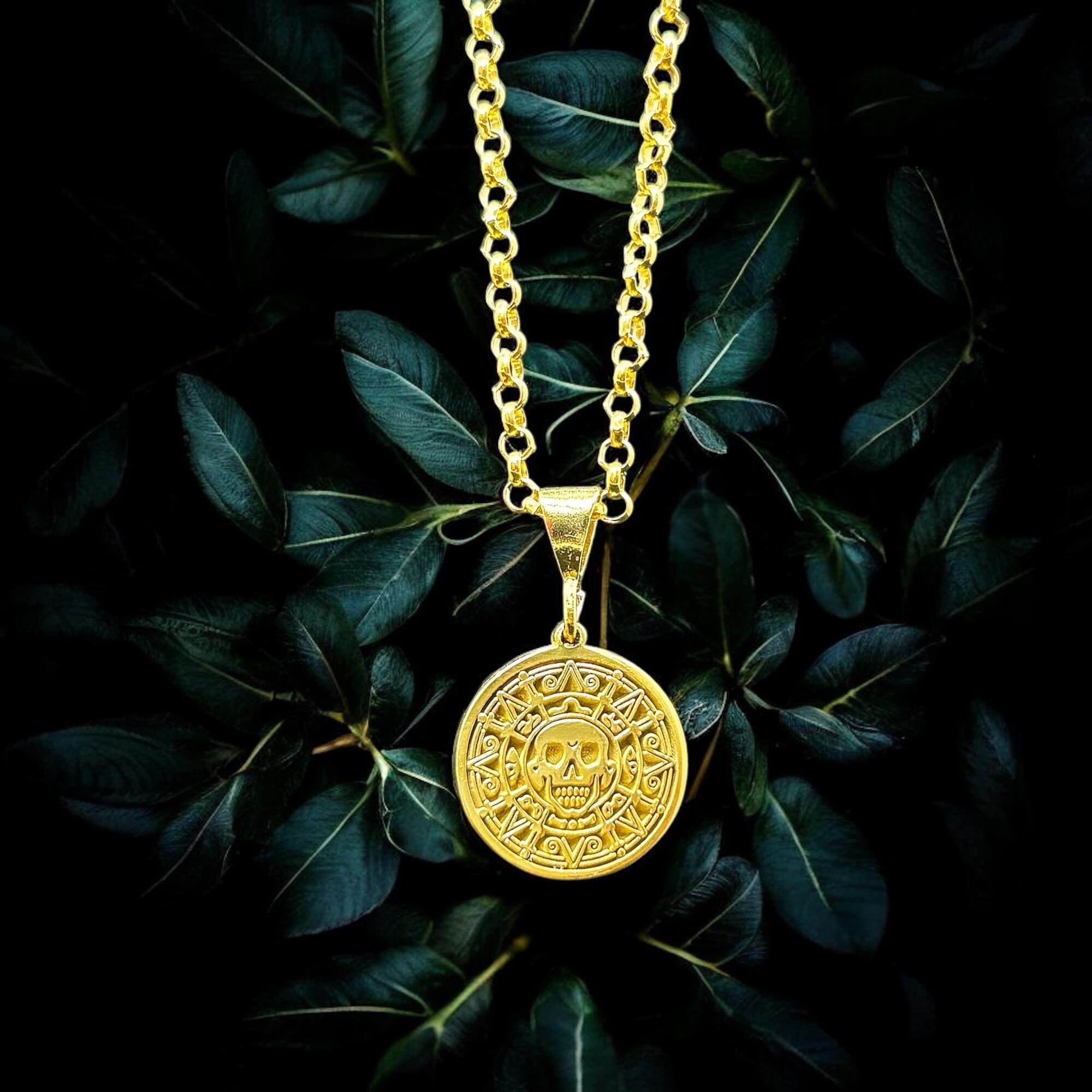 Gold Pirate Pendant - Etsy Gold Pirate Pendant - Etsy