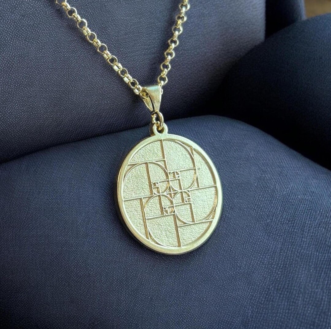 Fibonacci Necklace, Golden Spiral Pendant, Fibonacci Swirl Chain ...