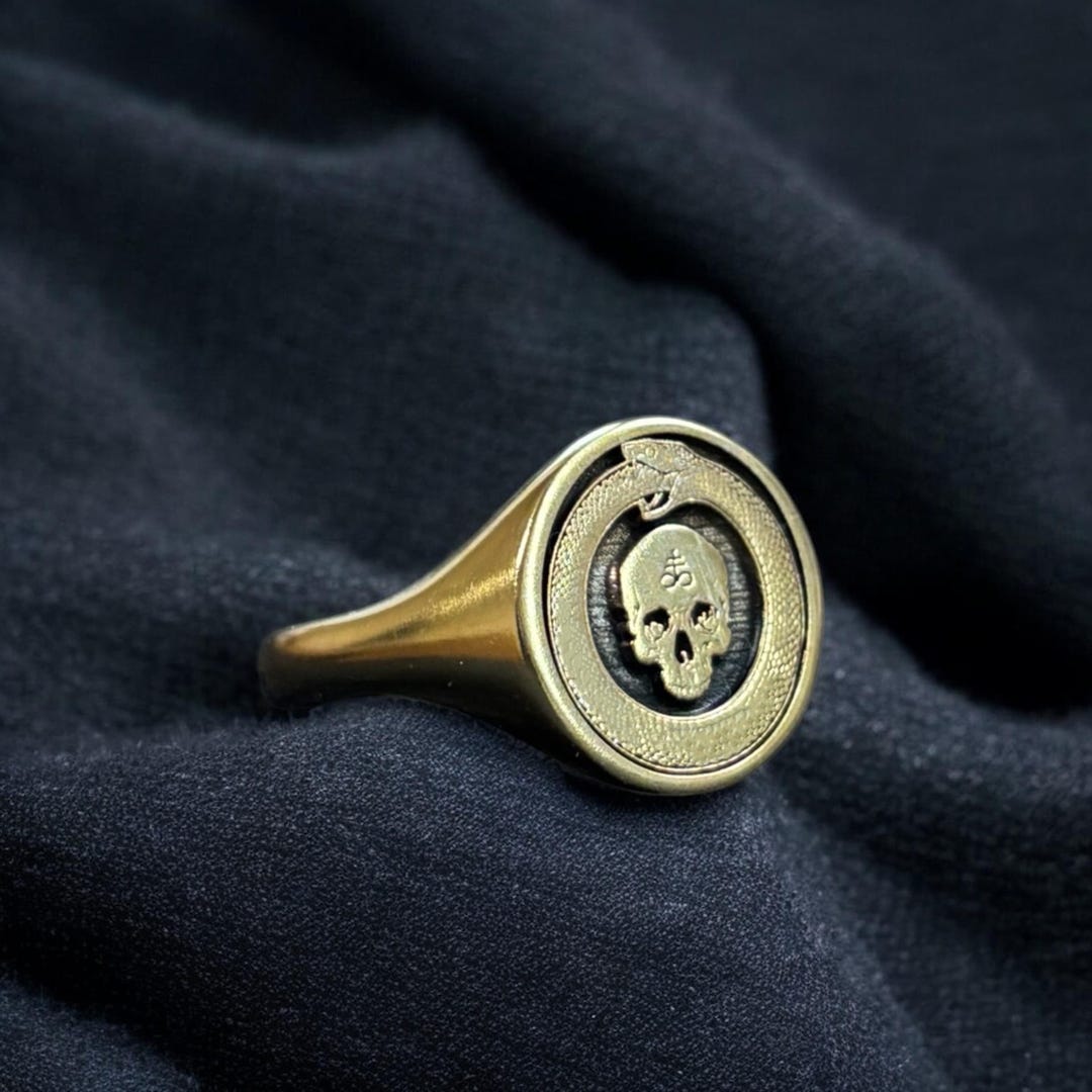 Ouroboros Ring, Skull Signet Ring Woman, Snake Jewelry, Serpent Pinky ...