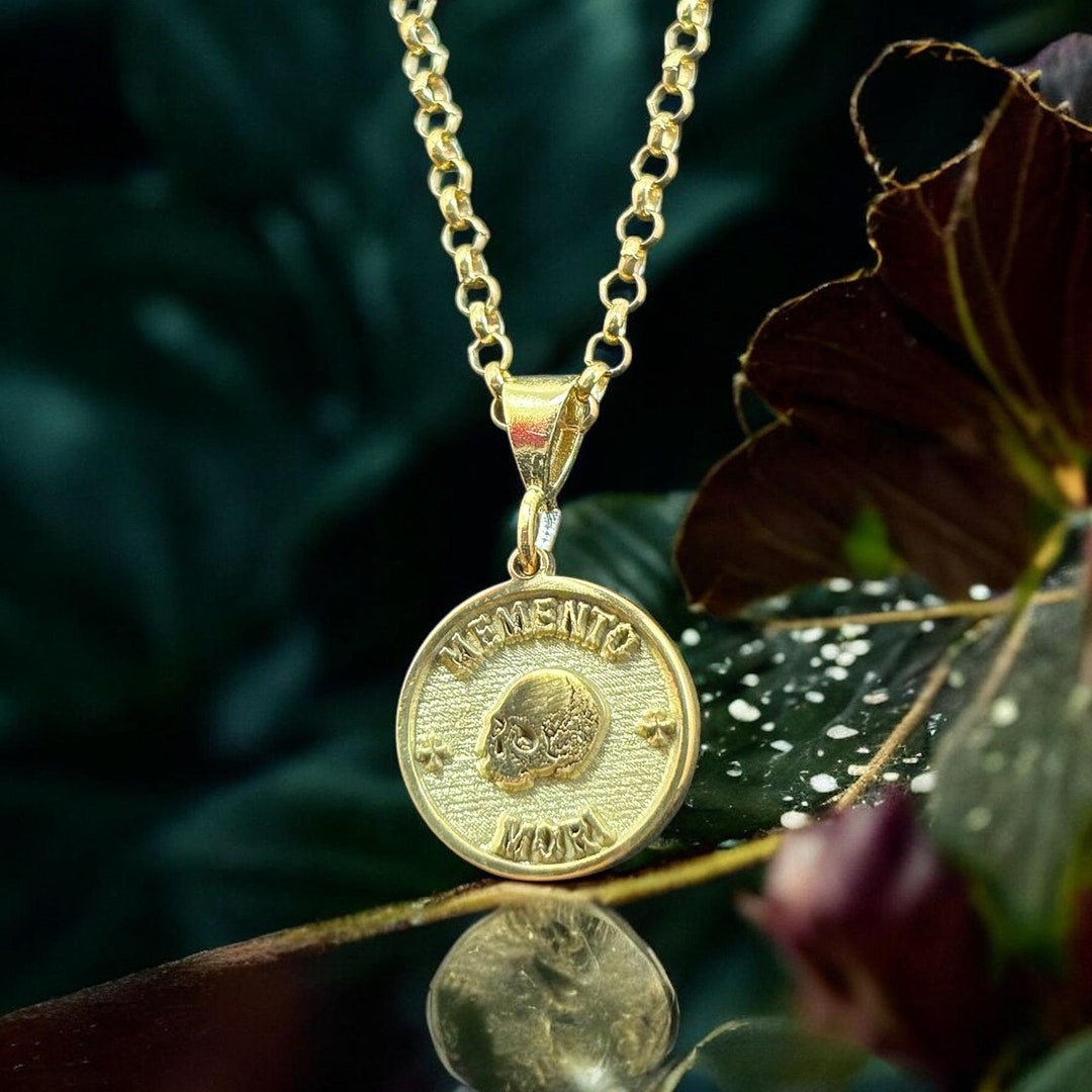 Memento Mori Necklace, Silver Skull Pendant, Mortality Reminder Jewelry ...