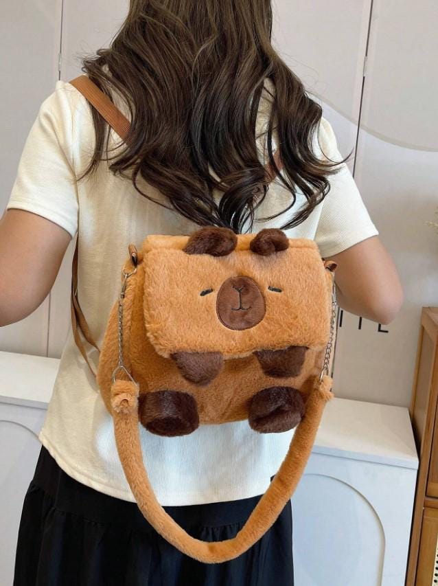 Capybara Star Crossbody Bag Cartoon Plush Pentagram Handbag Furry ...
