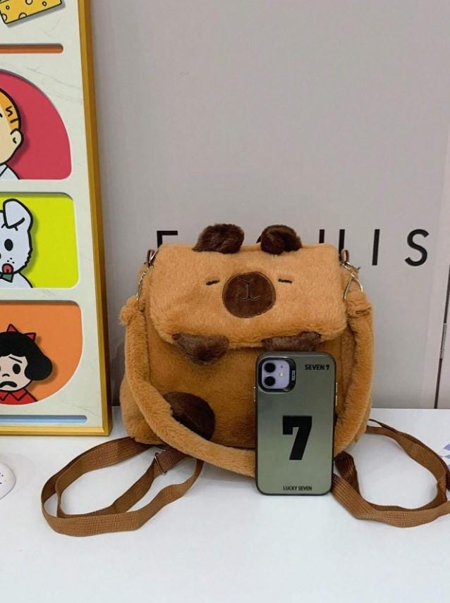 Capybara Star Crossbody Bag Cartoon Plush Pentagram Handbag Furry ...