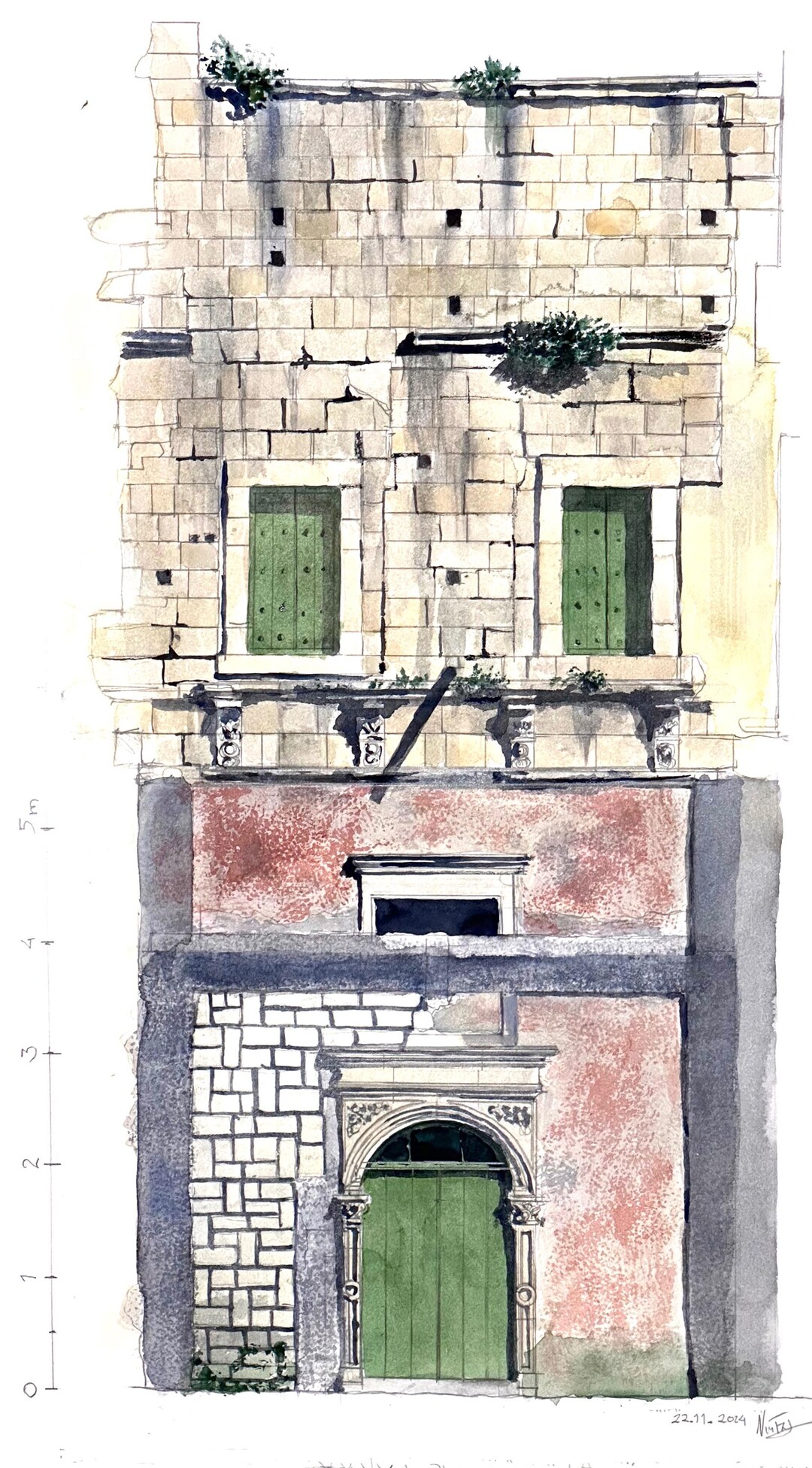 17th Century Venetian House in Rethymnon Crete. Original Drawing Scale ...