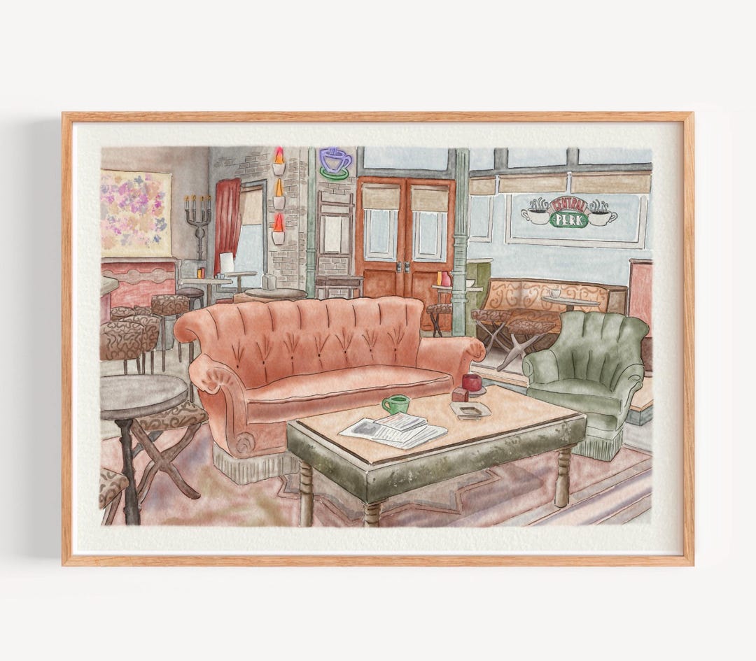 Central Perk Painting Friends Poster New York Wall Art Friends TV Show ...