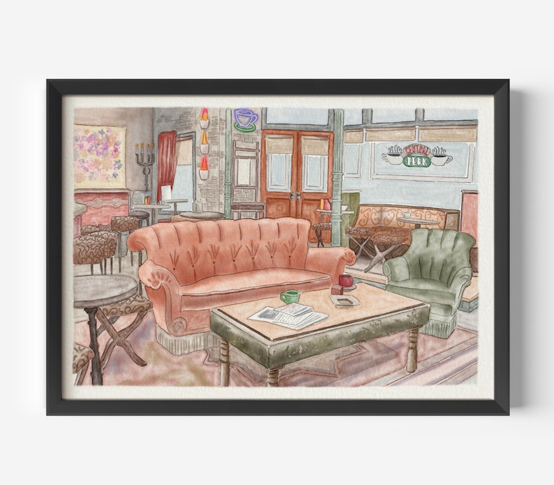 Central Perk Painting Friends Poster New York Wall Art Friends TV Show ...