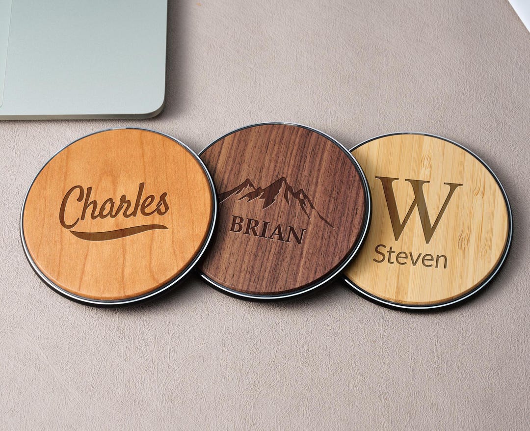 Customizable Wooden Wireless Charger for Wedding Gift,personalized ...