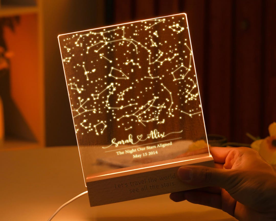 Personalized Constellation Map Night Light Gift for Couples,custom Star ...
