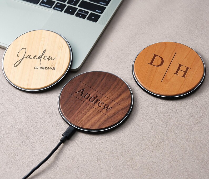 Customizable Wooden Wireless Charger for Wedding Gift,personalized ...