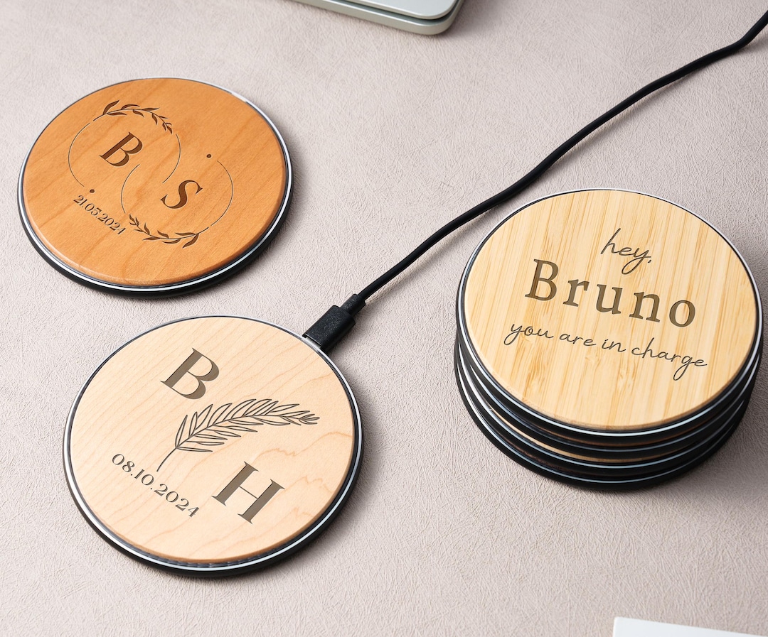 Personalized Wooden Wireless Charger Station Gift,custom Name Wooden ...