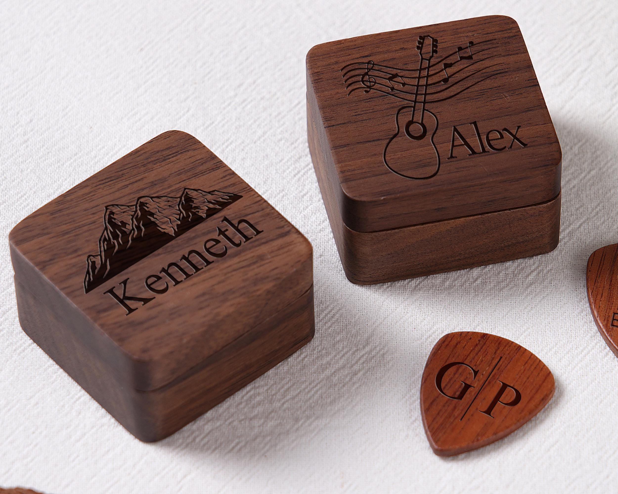 Custom Wooden Guitar Picks Box,personalized Guitar Pick Box Storage ...