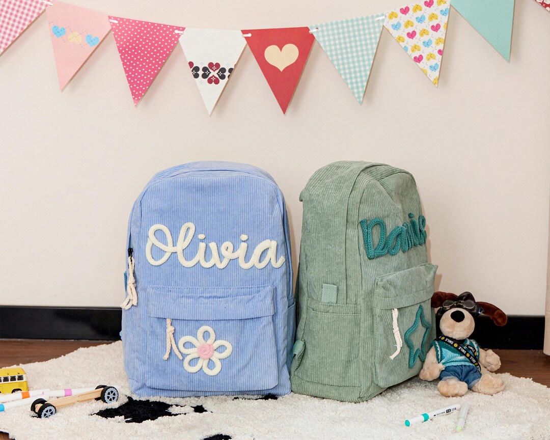 Personalized Beige Kids Fabric Backpack,custom Kids Adults Backpack Tag ...