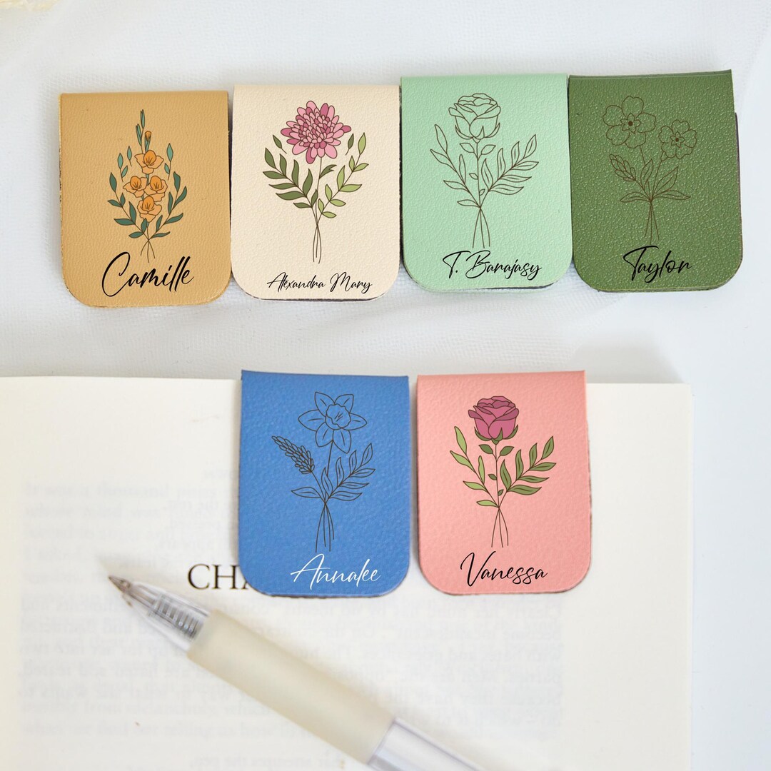 Engraved Magnetic Bookmark – Custom Leather Magnet Bookmark With Name ...