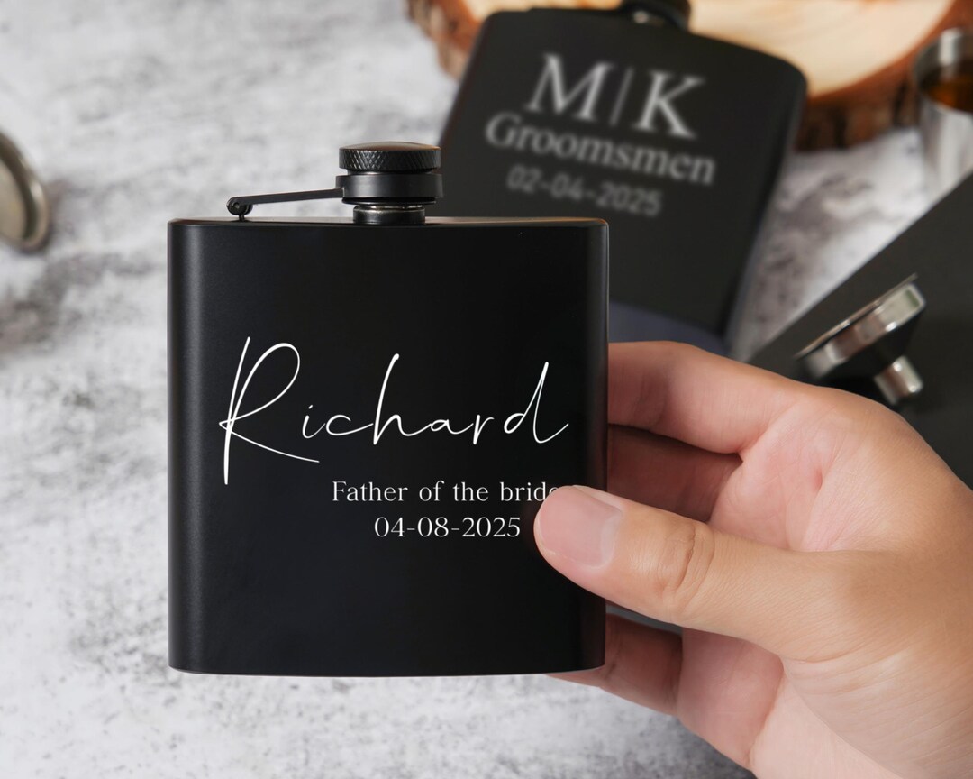 Personalized Flasks Set,custom Engraved Groomsman Flasks Gift for Him ...