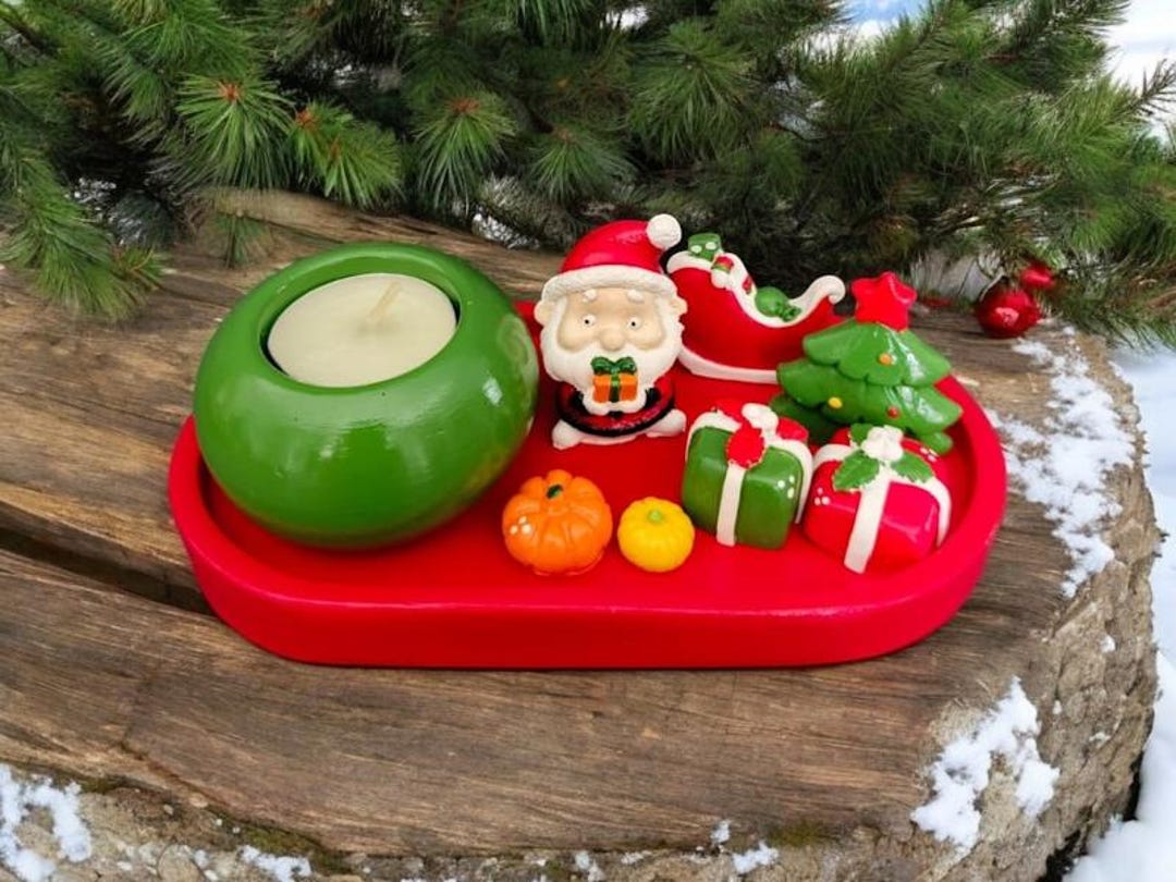 Spark the Holiday Spirit: Custom Santa Tea Light Holder for a Magical ...