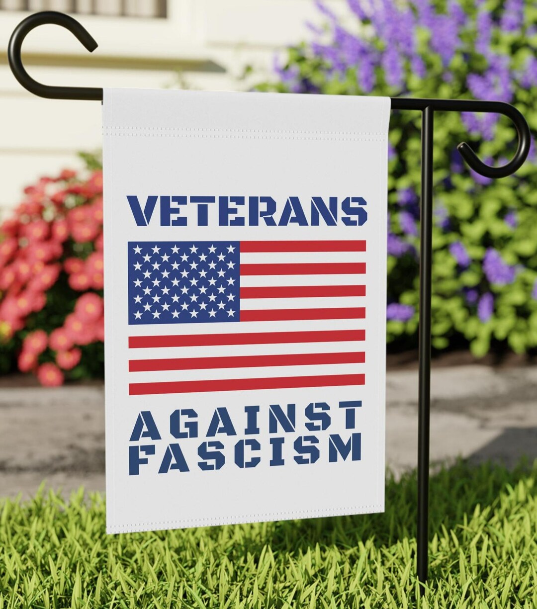Veterans Against Fascism Yard Flag, Pro-democratic Flag, Polite Anti ...