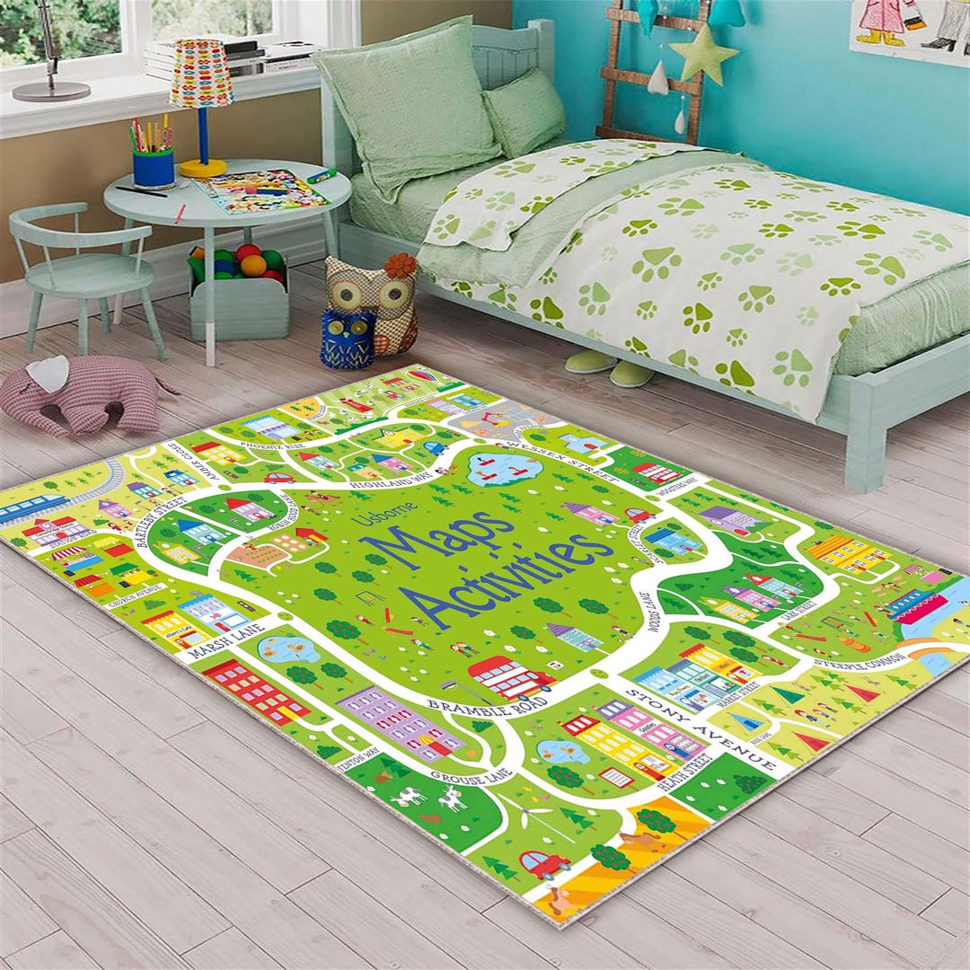 Pirate Maps Carpet, Maps Activities Patterned Carpet, Children's Room ...