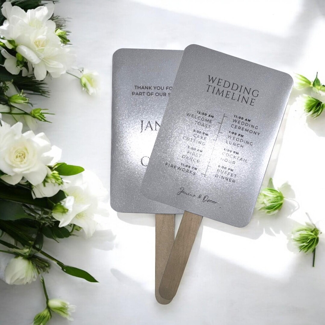 Metalic Blue Wedding Hand Fan, Printed and Asembled Wedding Paddle Fans ...