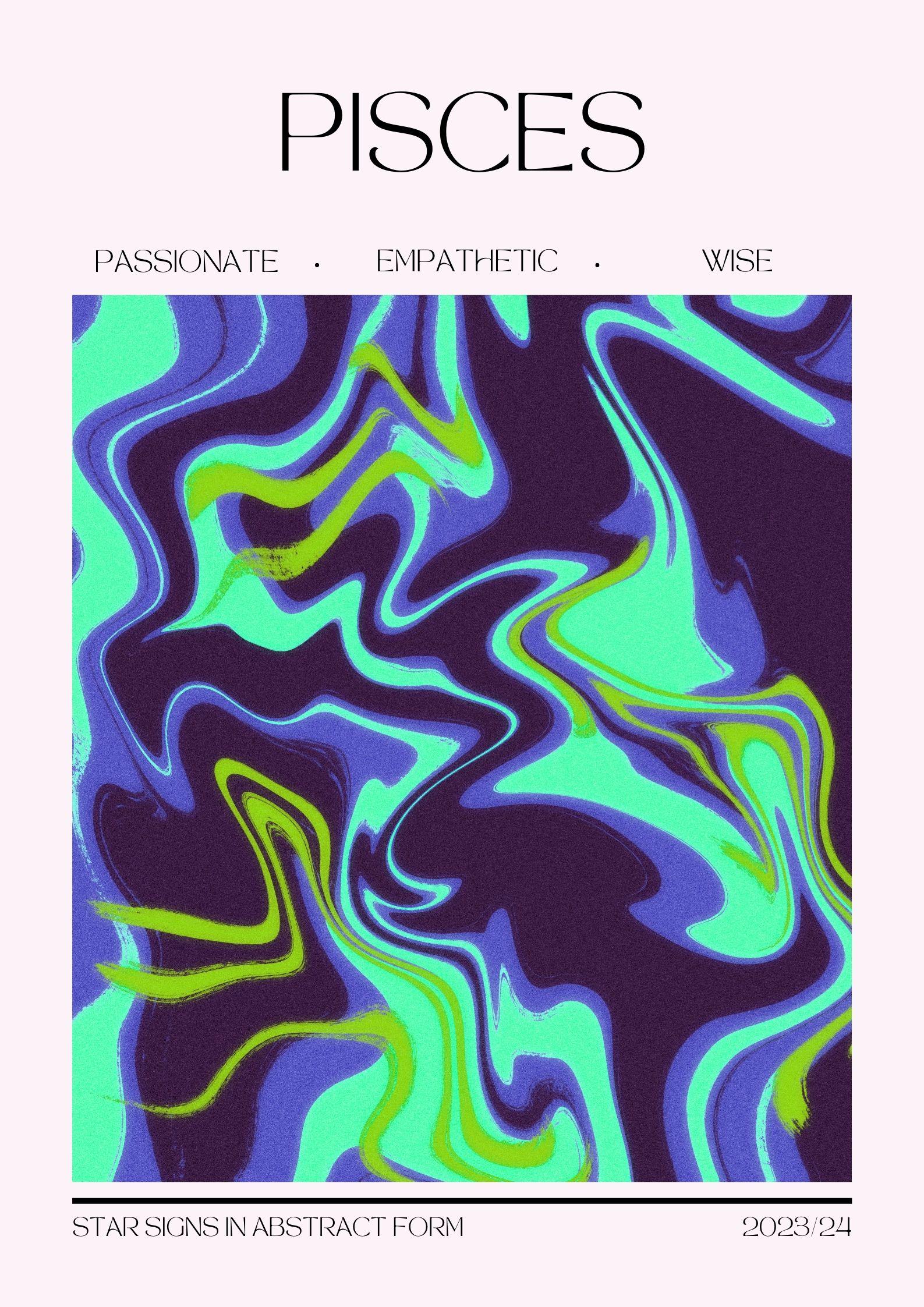 Abstract Zodiac Art Prints – Water Signs (pisces, Cancer, Scorpio ...
