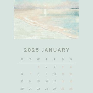 2025 Pastel Minimalist Watercolor Monthly Calendar - PDF Download, Two ...