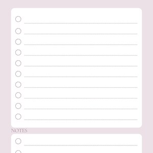 Minimalist Daily Checklist & Notes Planner – Printable Planner Template ...