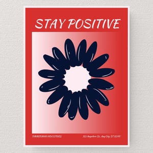 Stay Positive Motivational Poster Modern Minimalist Wall Art ...
