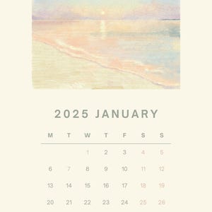 2025 Pastel Minimalist Watercolor Monthly Calendar - PDF Download, Two ...