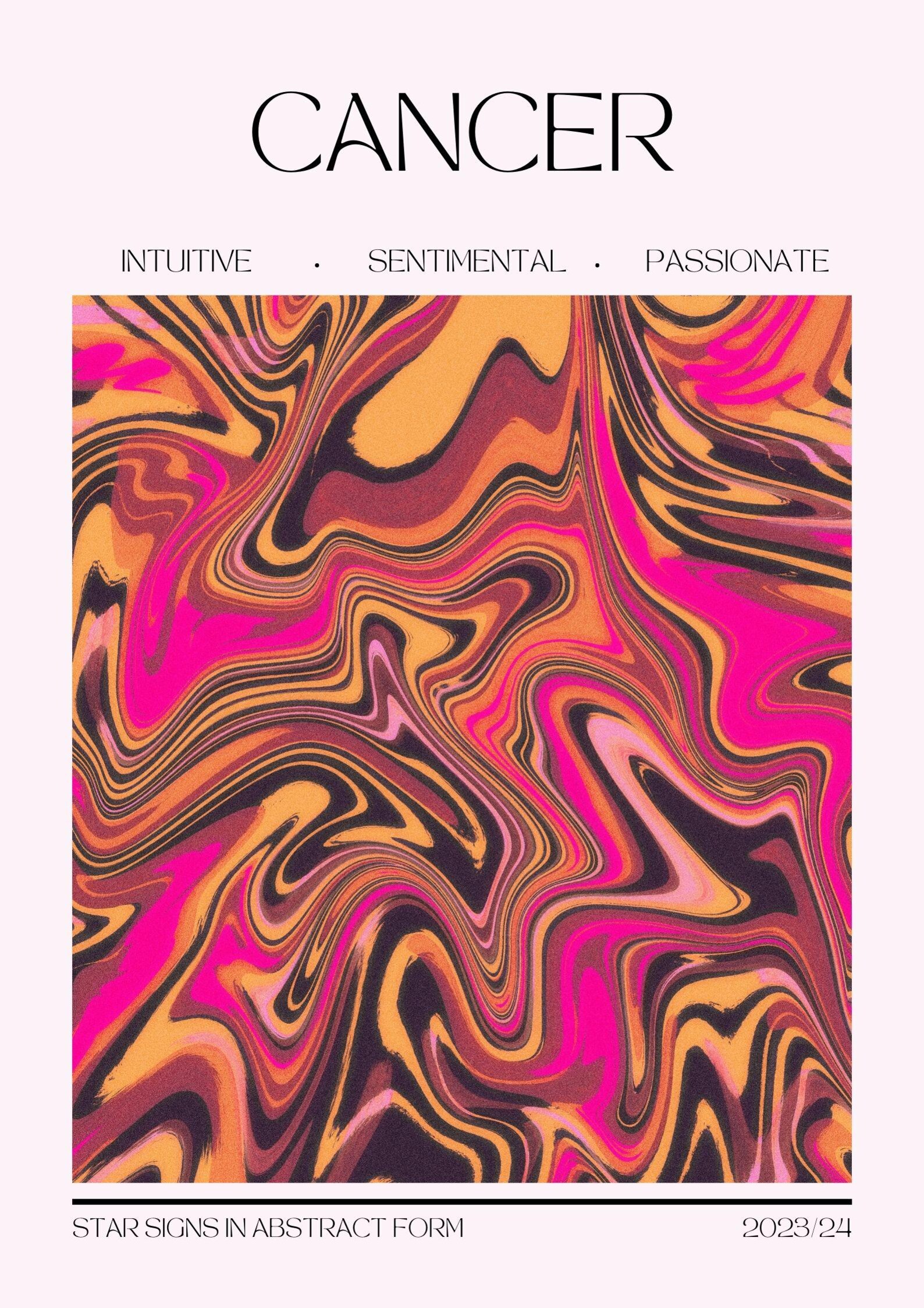 Abstract Zodiac Art Prints – Water Signs (pisces, Cancer, Scorpio ...