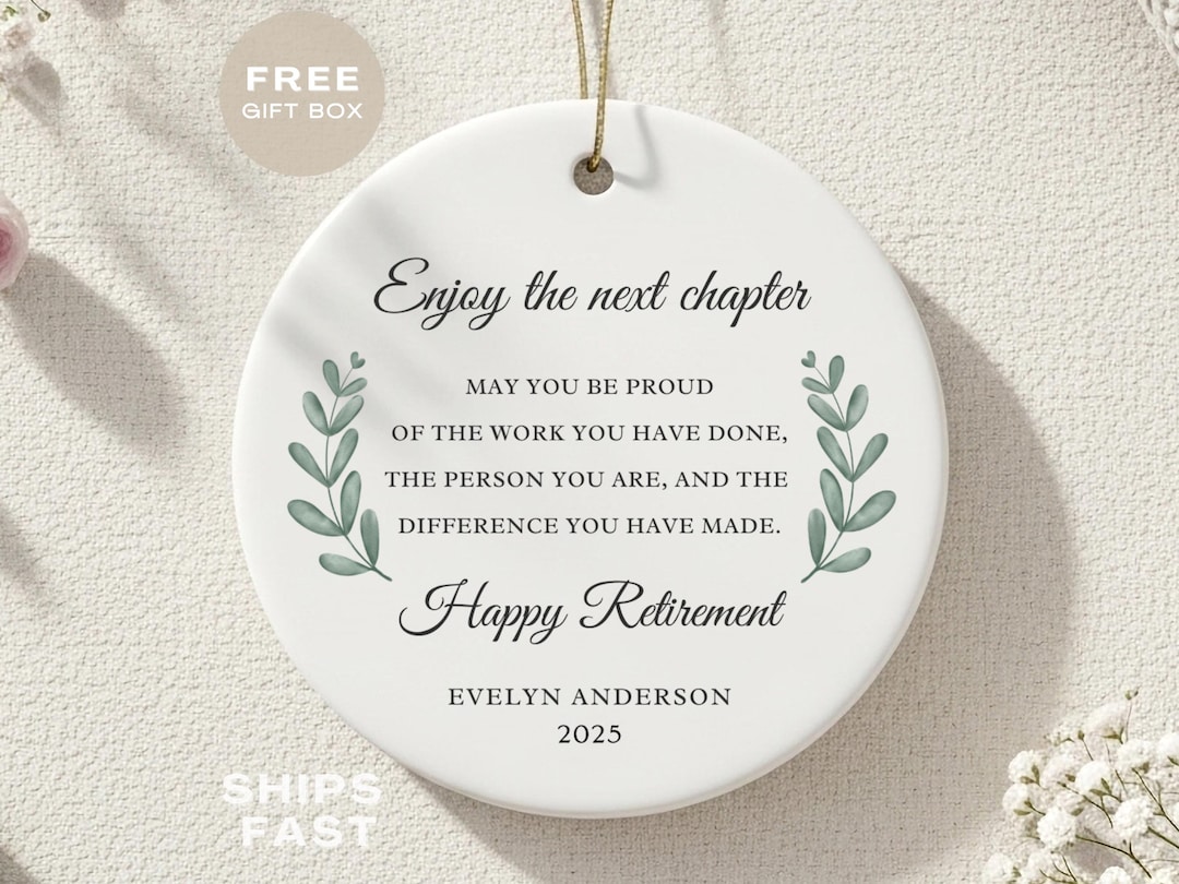Personalized Retired Ornament, Custom Retire Gift for Coworker Retiring ...
