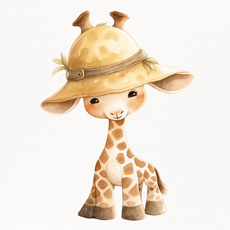 44 Watercolor Baby Safari Nursey Set, Baby Boho Safari Clipart, Cute ...