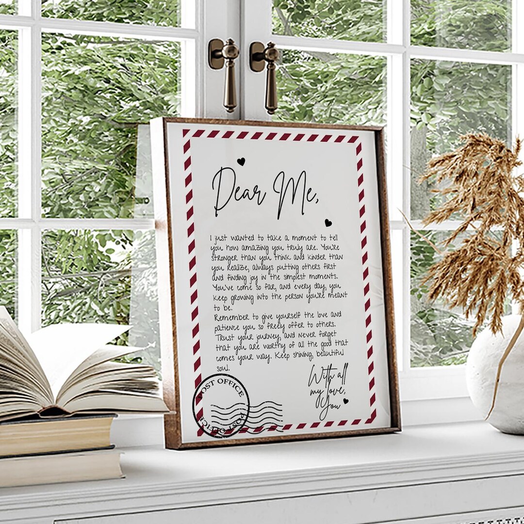 Dear Me Letter Dear Self Letter Motivational Quote Poster Pink Girly ...