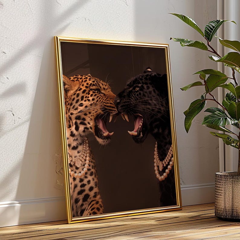 Gepard and Jaguar Print, Panther Wall Art, Vintage Photography, Fashion ...