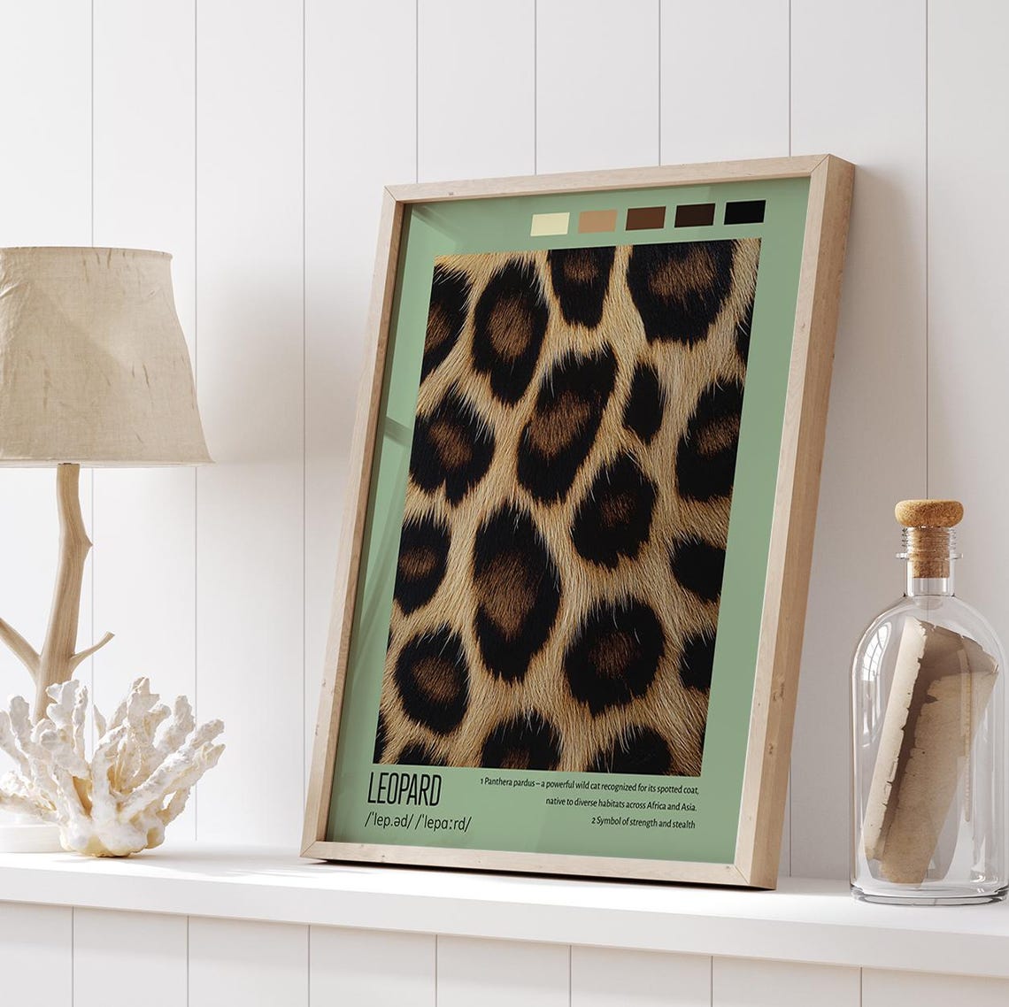 Leopard Definition Poster Wall Art Pattern Sage Green Poster Preppy ...