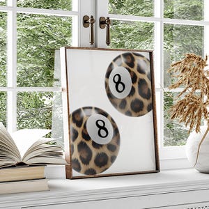 Leopard Prints 8 Pool Ball Print Preppy Apartment Decor Lucky Poster ...