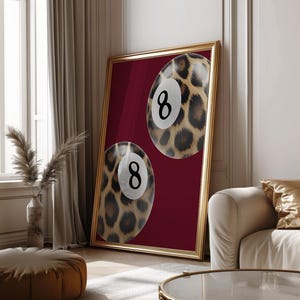 Burgundy Leopard and Jaguar Prints Set of 3 Wall Art Leopard Print ...
