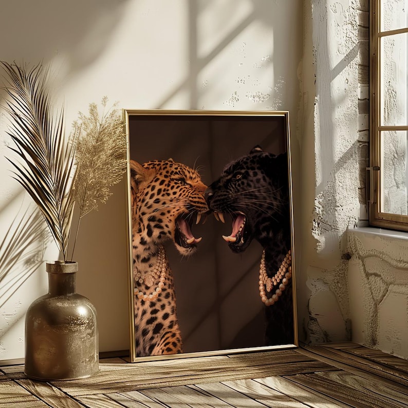 Gepard and Jaguar Print, Panther Wall Art, Vintage Photography, Fashion ...