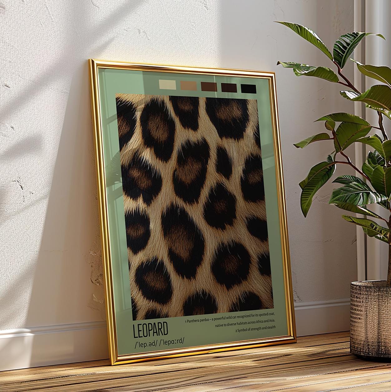 Leopard Definition Poster Wall Art Pattern Sage Green Poster Preppy ...