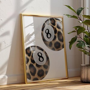 Leopard Prints 8 Pool Ball Print Preppy Apartment Decor Lucky Poster ...