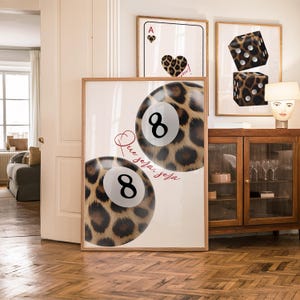 Cheetah Wall Art Prints Set of 3 Wall Decor Leopard Print Dice Lucky ...