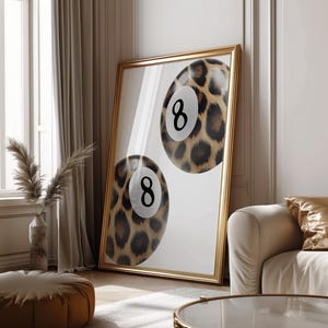 Leopard Prints 8 Pool Ball Print Preppy Apartment Decor Lucky Poster ...