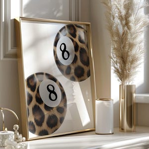 Leopard Prints 8 Pool Ball Print Preppy Apartment Decor Lucky Poster ...