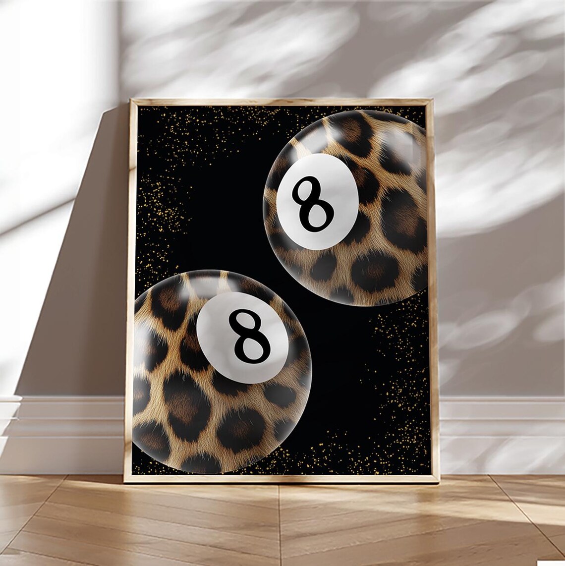 Black and Gold Leopard Prints 8 Pool Ball Pink Print Preppy Apartment ...
