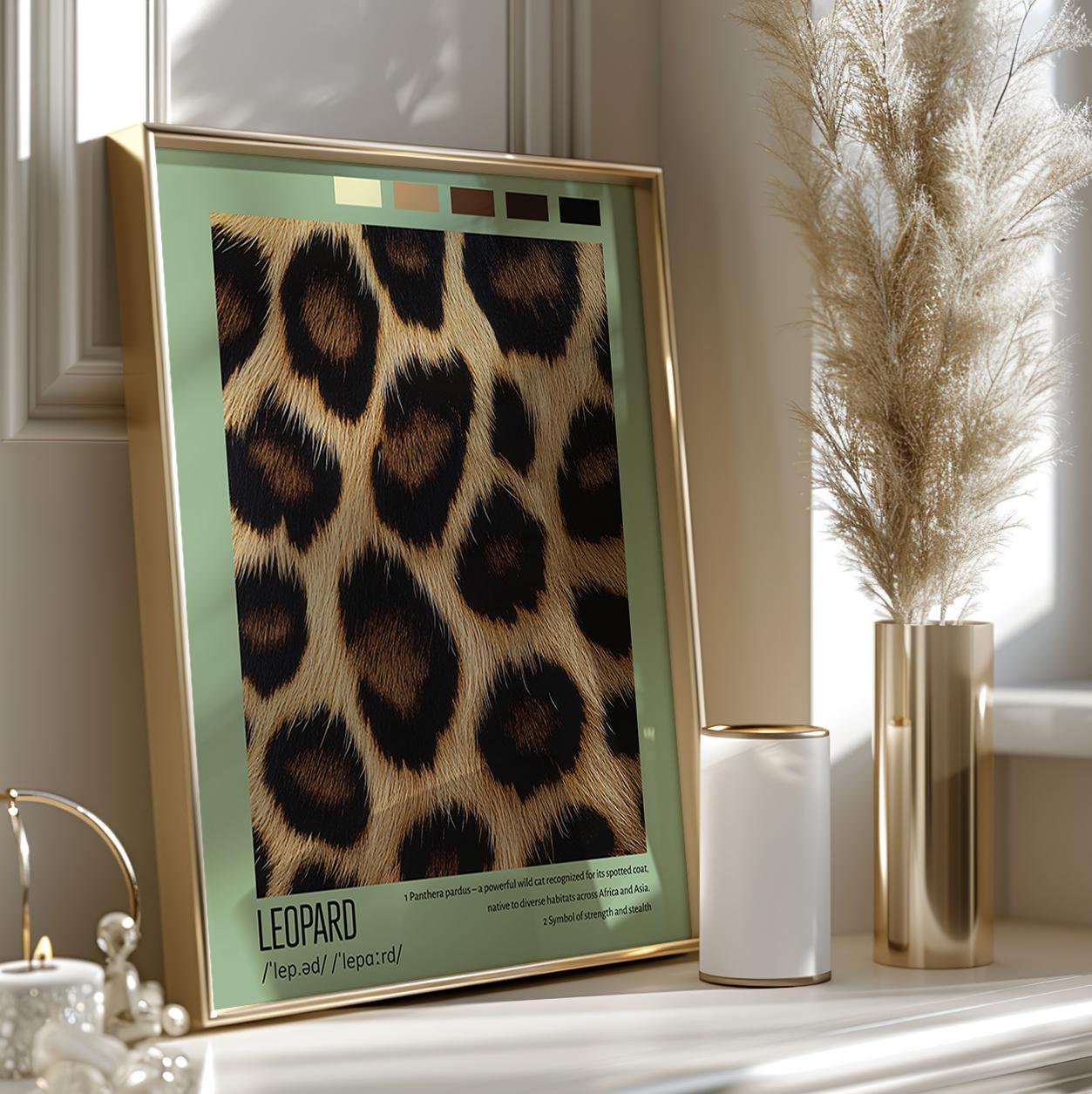 Leopard Definition Poster Wall Art Pattern Sage Green Poster Preppy ...