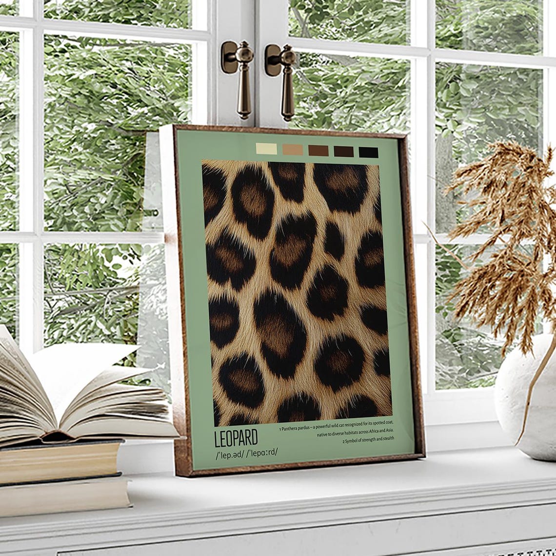 Leopard Definition Poster Wall Art Pattern Sage Green Poster Preppy ...