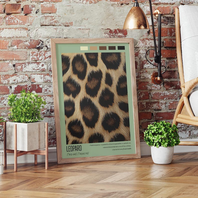 Leopard Wall Art Prints Set of 3 Wall Decor Leopard Print Kiss Lucky ...